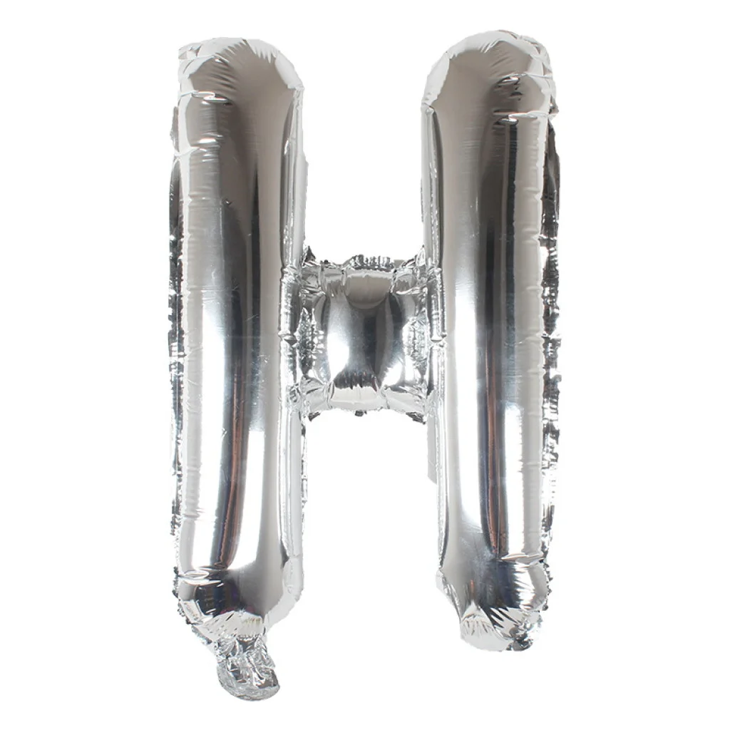 16 inch Letter H - Silver Balloons | Winner Party