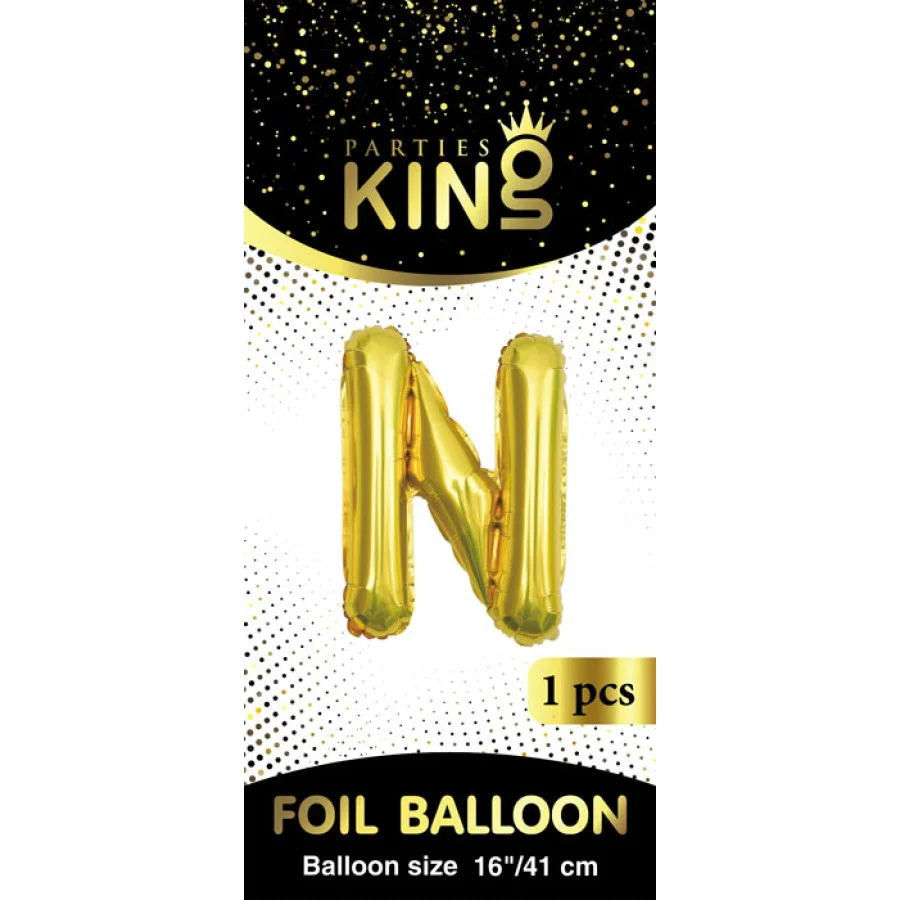 16 inch Letter N - Gold Balloons | Winner Party