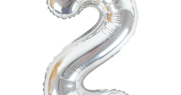 16 inch Number 2 - Silver Balloons | Winner Party