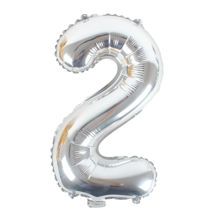 16 inch Number 2 - Silver Balloons | Winner Party