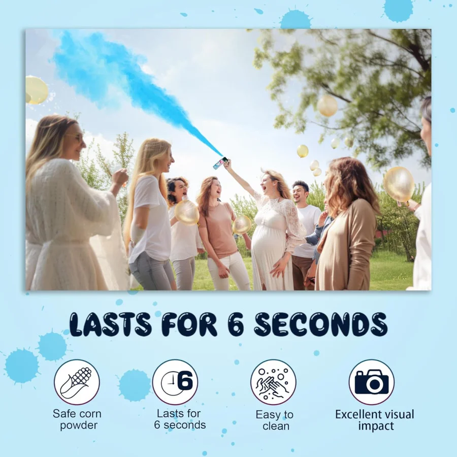 Gender Reveal Fire Extinguisher Color Blasters,100 gm- small - Blue ...