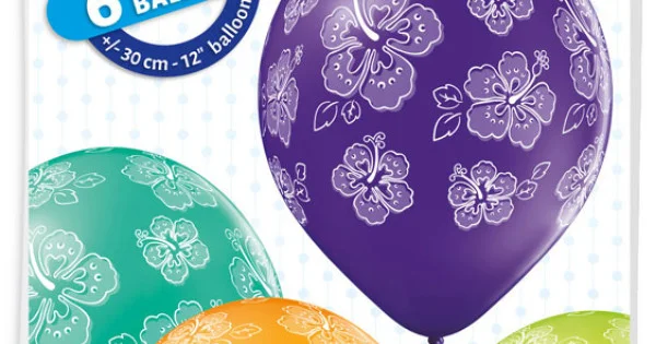 12 inch Hibiscus balloon 6 pcs - For decoration and helium ,balloons ...