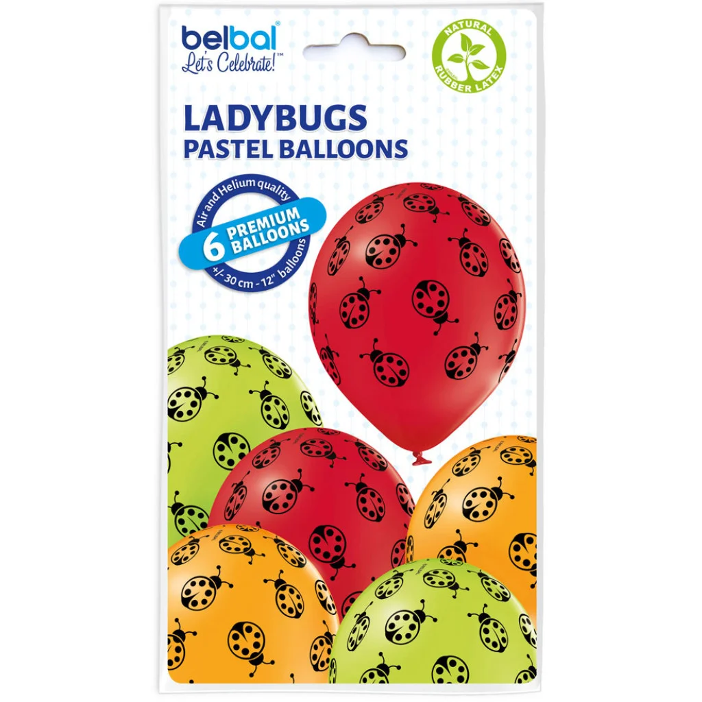 12 inch Ladybugs balloon 6 pcs - For decoration and helium ,balloons ...
