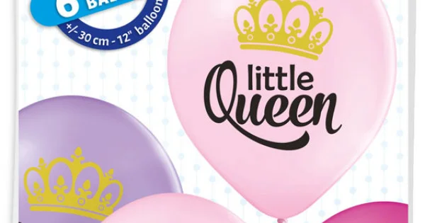12 inch Little Queen balloon 6 pcs - For decoration and helium ...