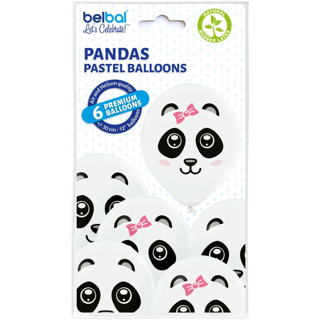 12 inch Pandas balloon 6 pcs - For decoration and helium ,balloons are ...