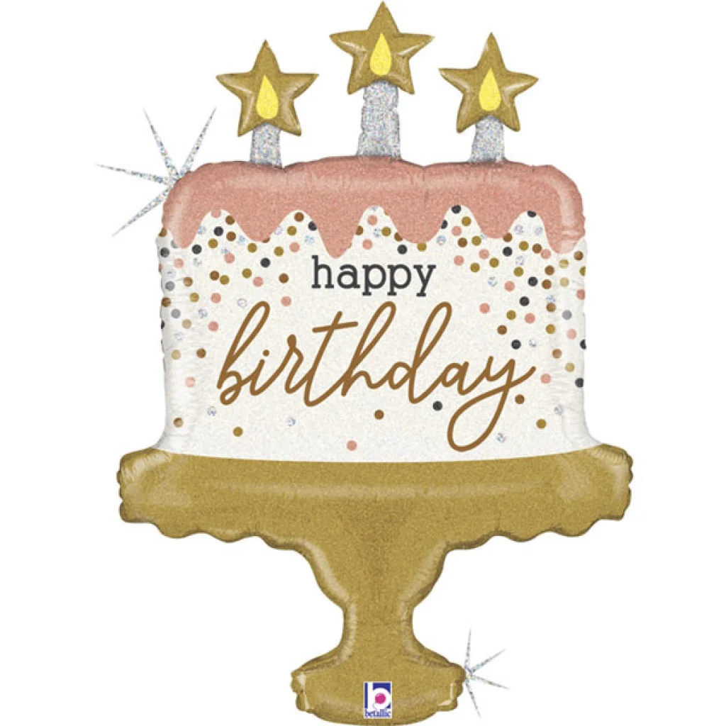 33 inch Birthday Cake Confetti balloon | Winner Party