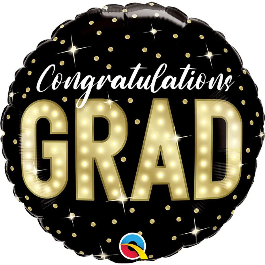 18 inch Grad Marquee Lights Balloon Qualatex | Winner Party