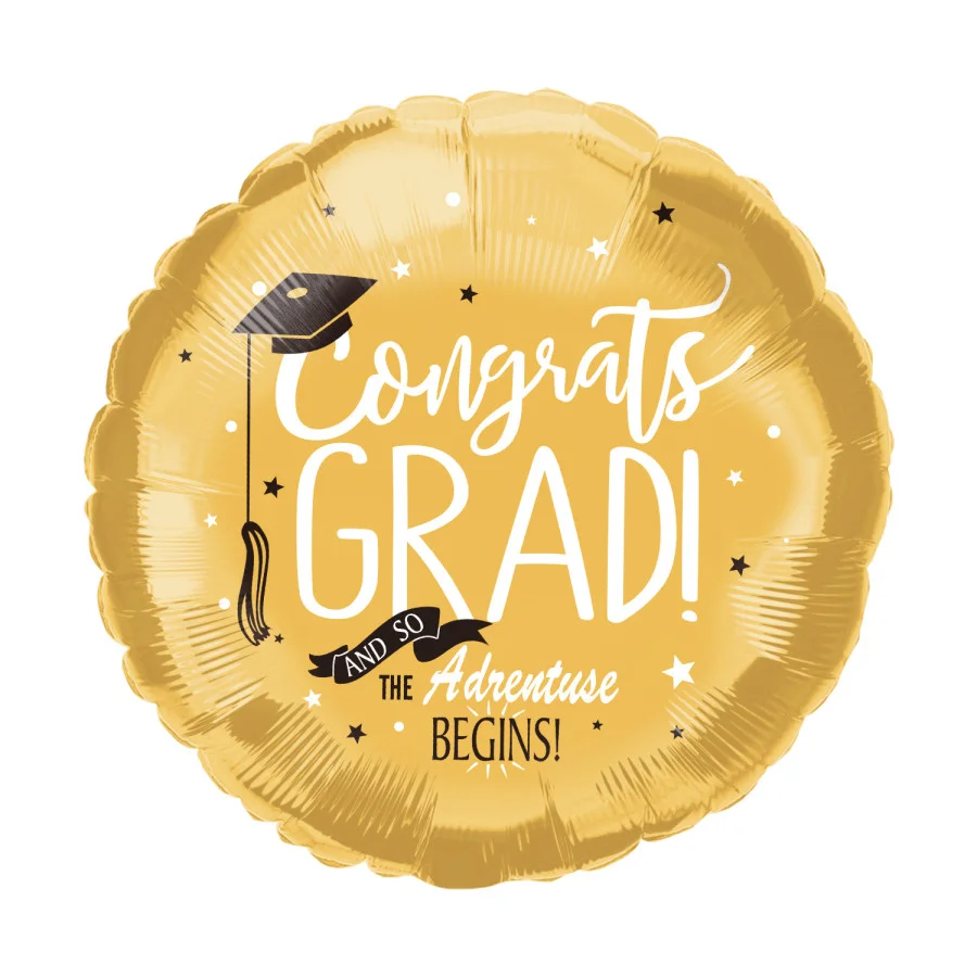 Graduation Balloon - Gold "Congrats GRAD!" - GCC & Saudi | Winner Party