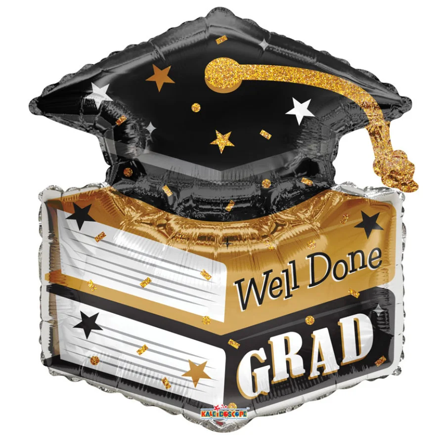 36 inch PR BOOKS AND GRAD CAP Foil Balloons | Winner Party