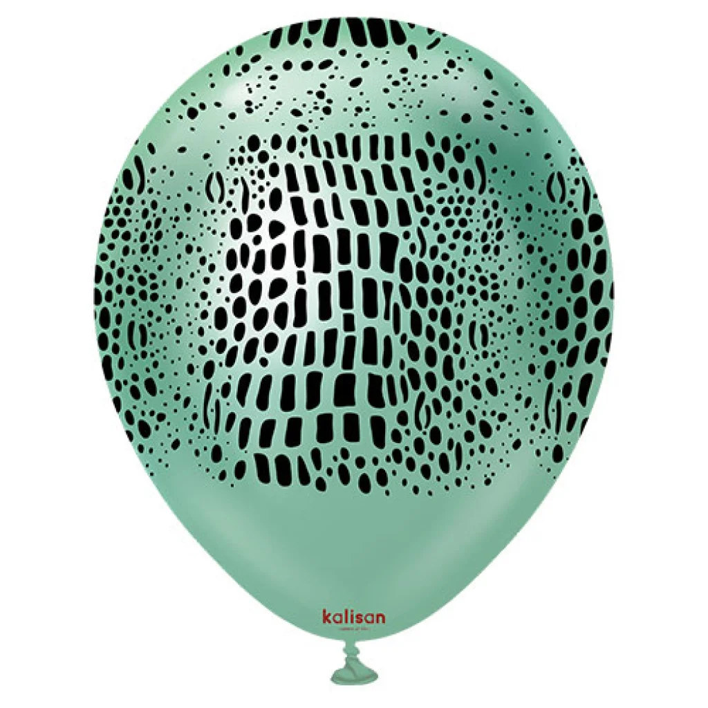 12 inch Safari Crocodile Mirror Green Printed Latex Balloons (25 ...