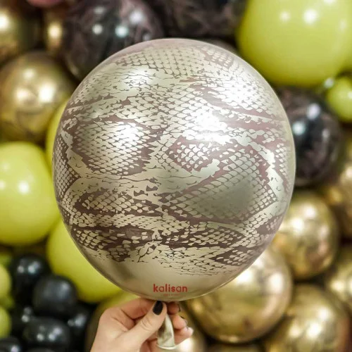 12 inch Safari Snake Macaron Lilac Kalisan Printed Latex Balloons (25 ...