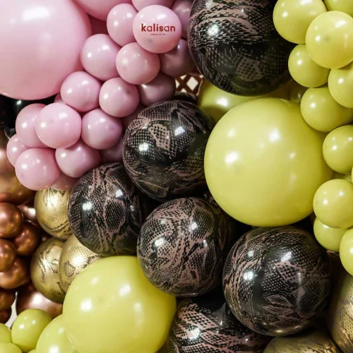 12 inch Safari Snake Macaron Lilac Kalisan Printed Latex Balloons (25 ...