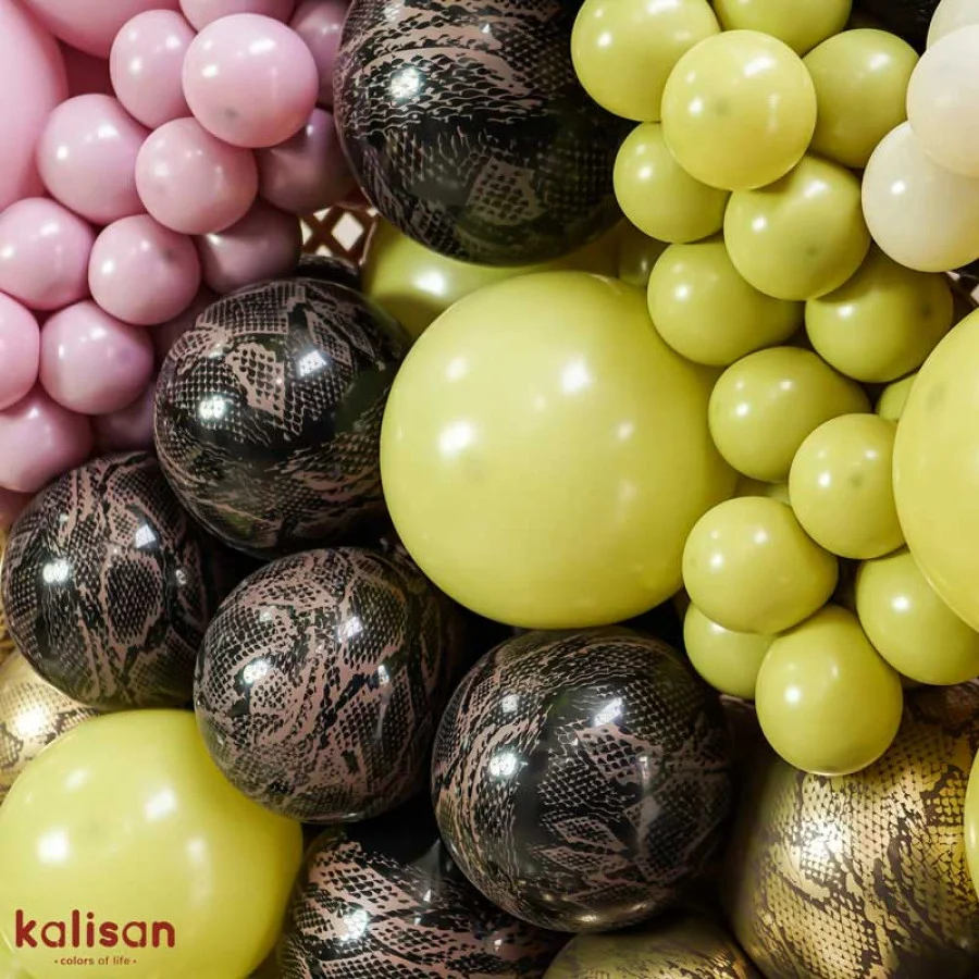 12 inch Safari Snake Macaron Lilac Kalisan Printed Latex Balloons (25 ...