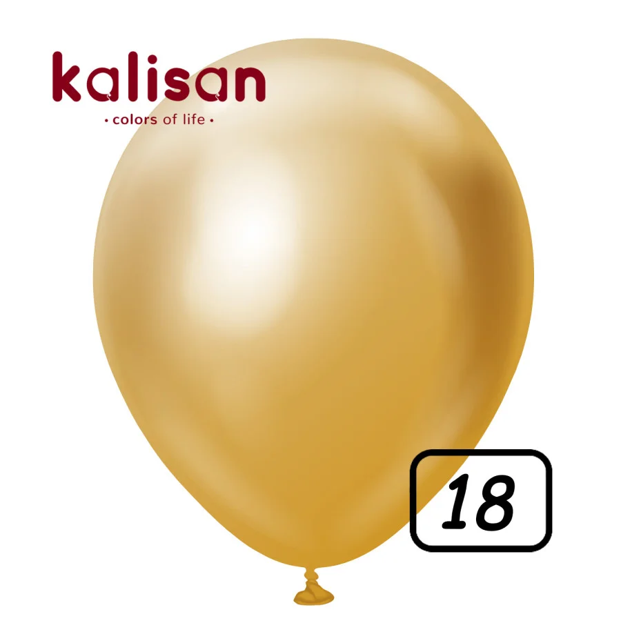 18" Kalisan balloon chrome Gold 25 pcs | Winner Party