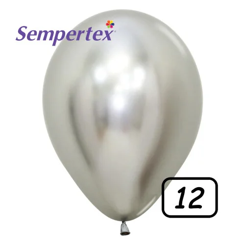 Sempertex 12 inch balloon Reflex silver 50 pcs | Winner Party