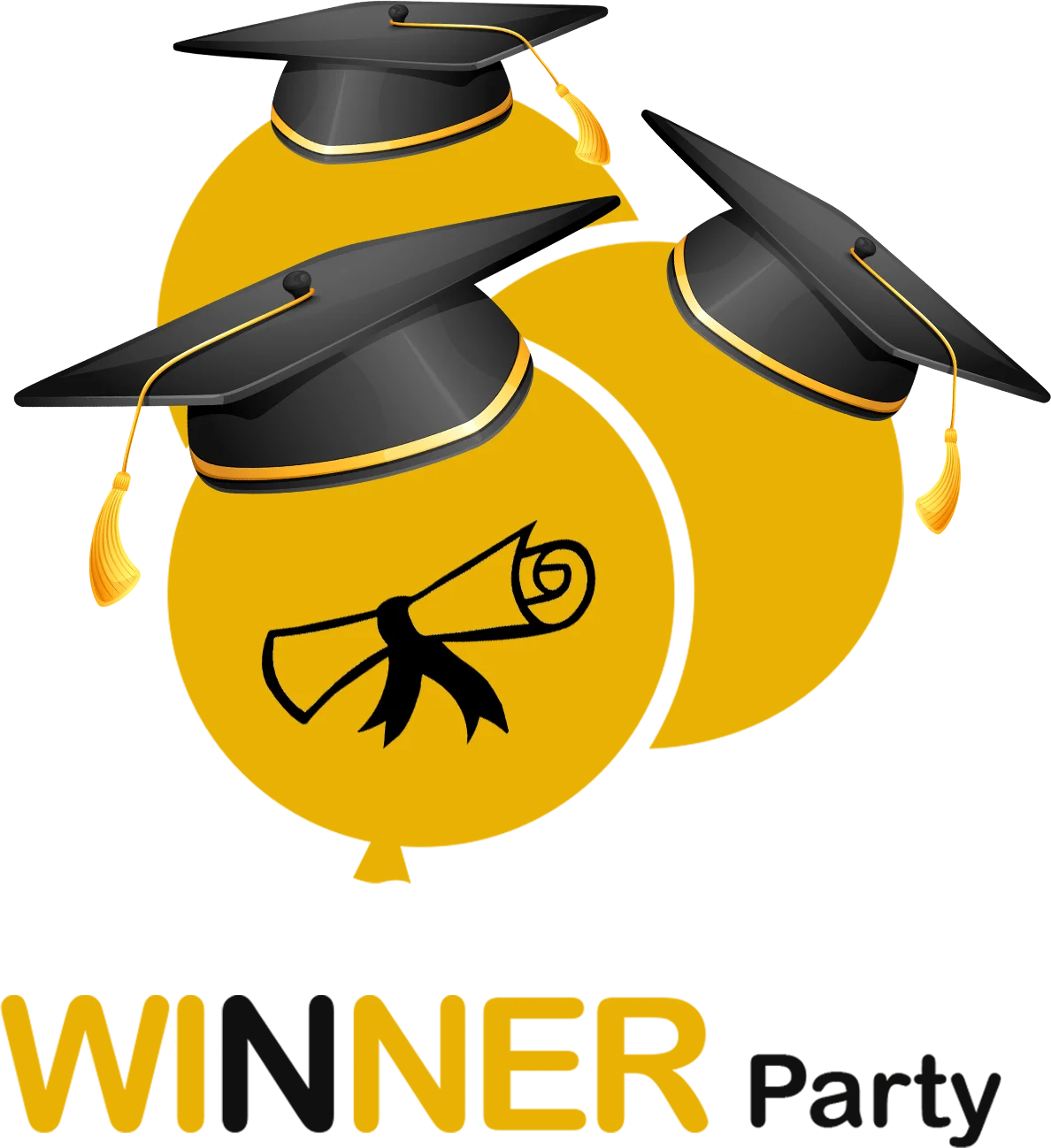Graduation Balloon - Black & Gold Star Design - GCC & Saudi | Winner Party