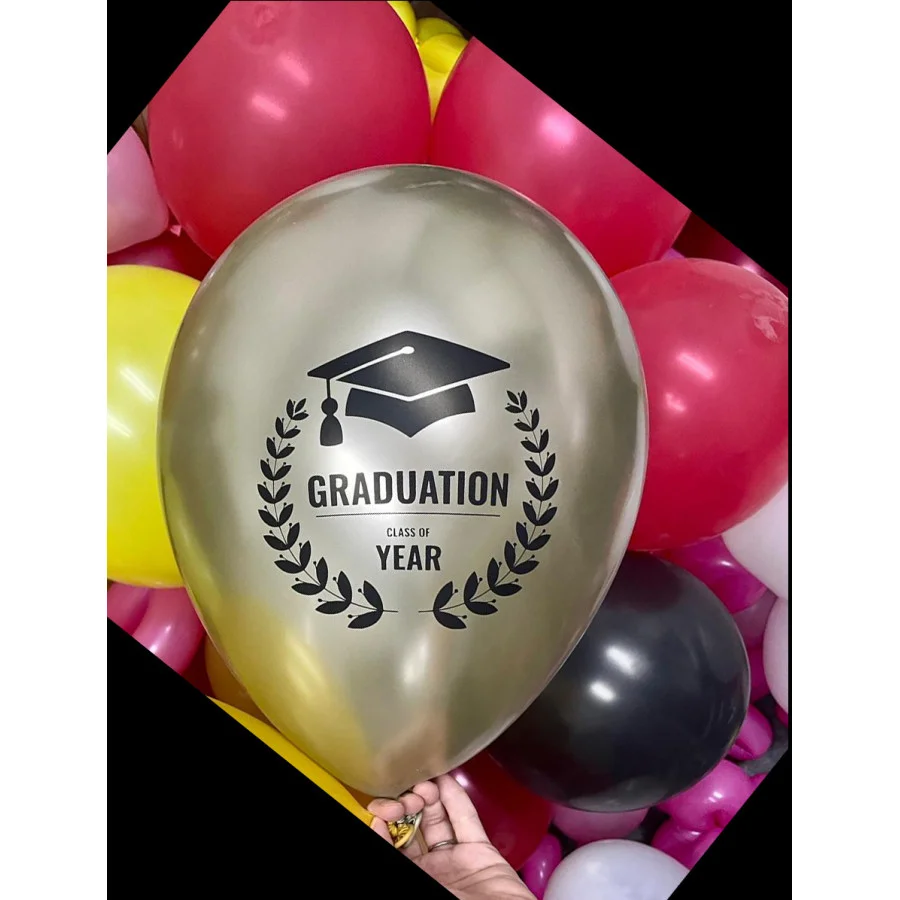 printed balloon class of year graduation gold Chrome 12 inch 30 count ...