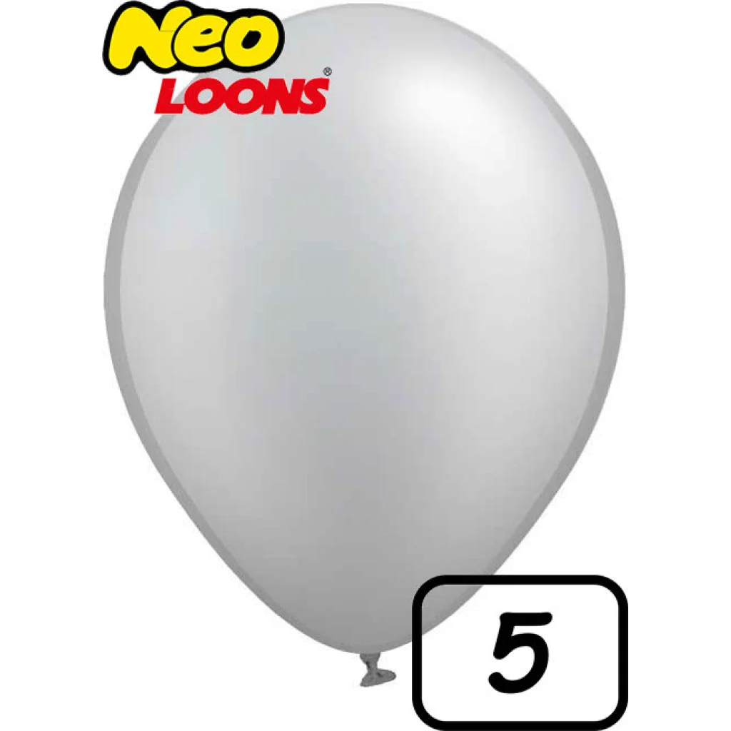 5 inch Latex Balloon metallic Silver 100 count | Winner Party