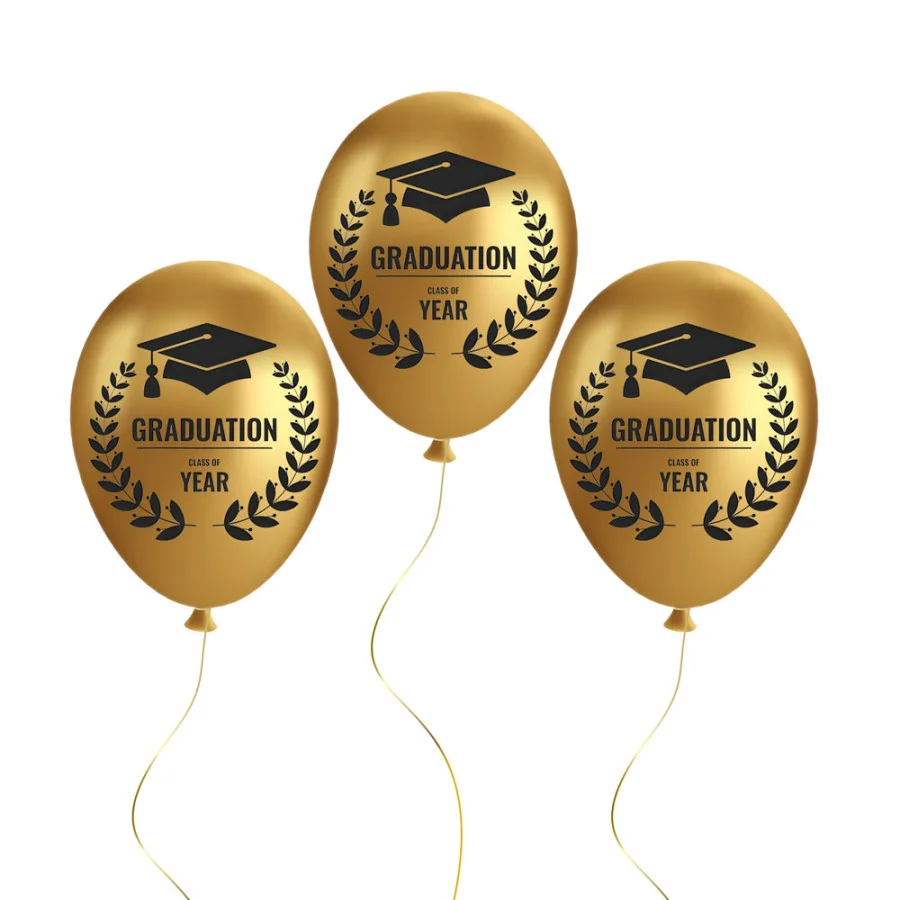 printed balloon class of year graduation gold Chrome 12 inch 30 count ...