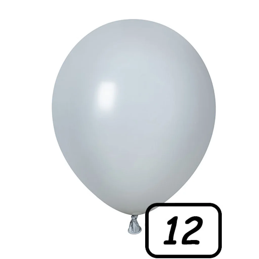 12 inch latex balloon Grey Pastel 100 count | Winner Party